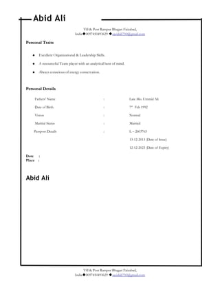 abid resume | DOC