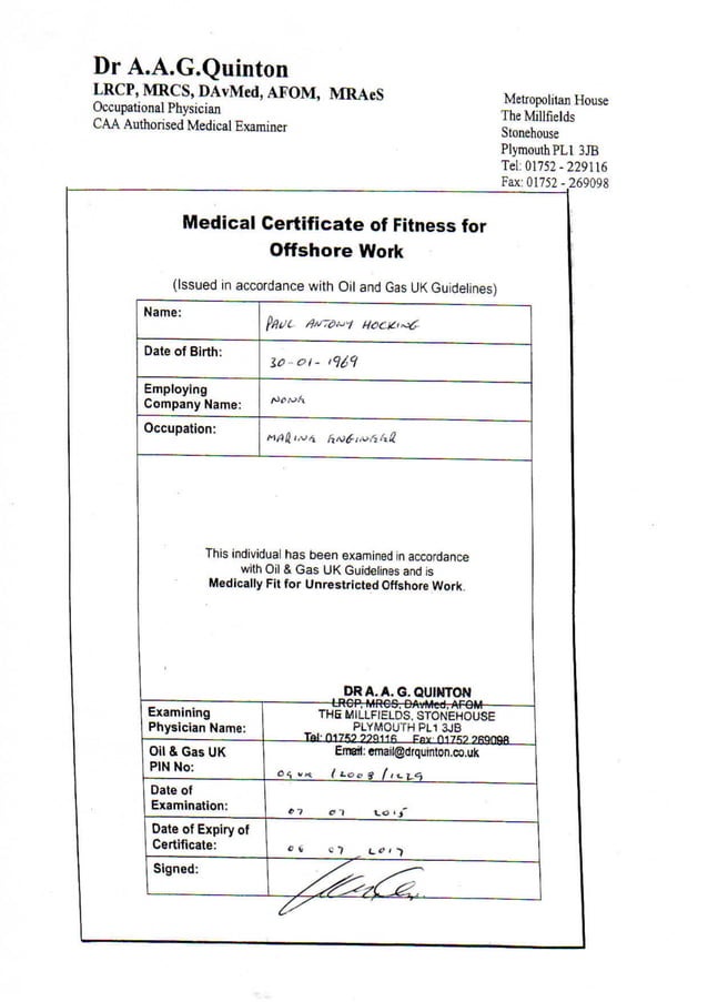 OGUK Medical exp 2017 | PDF