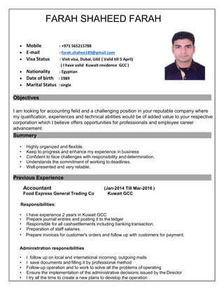 Farah CV | PDF