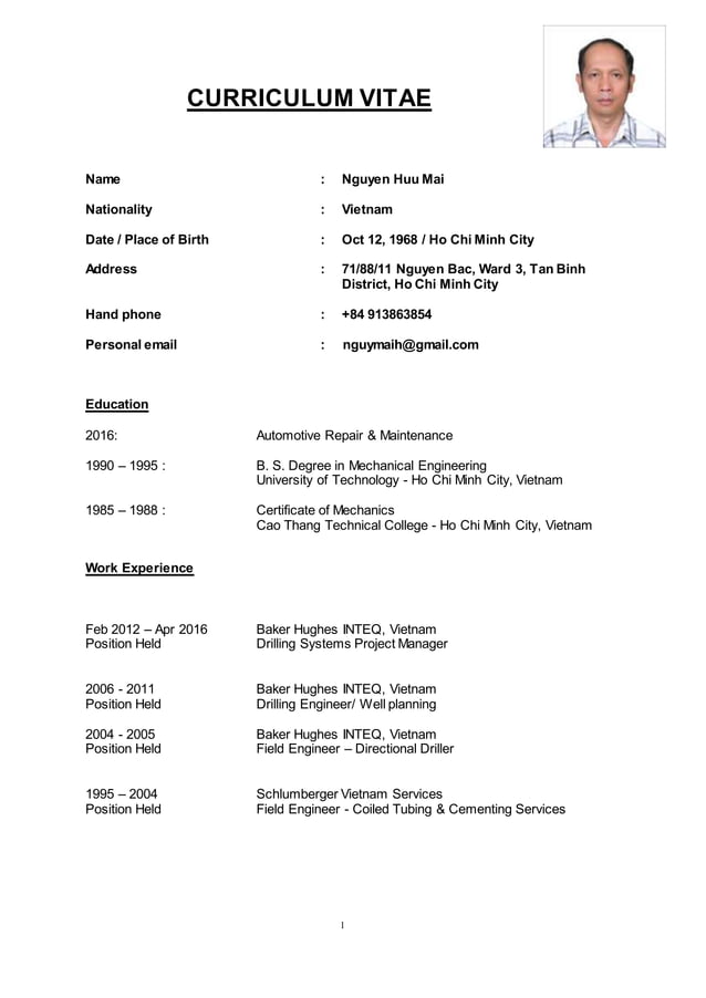 CV Nguyen Huu Mai | PDF