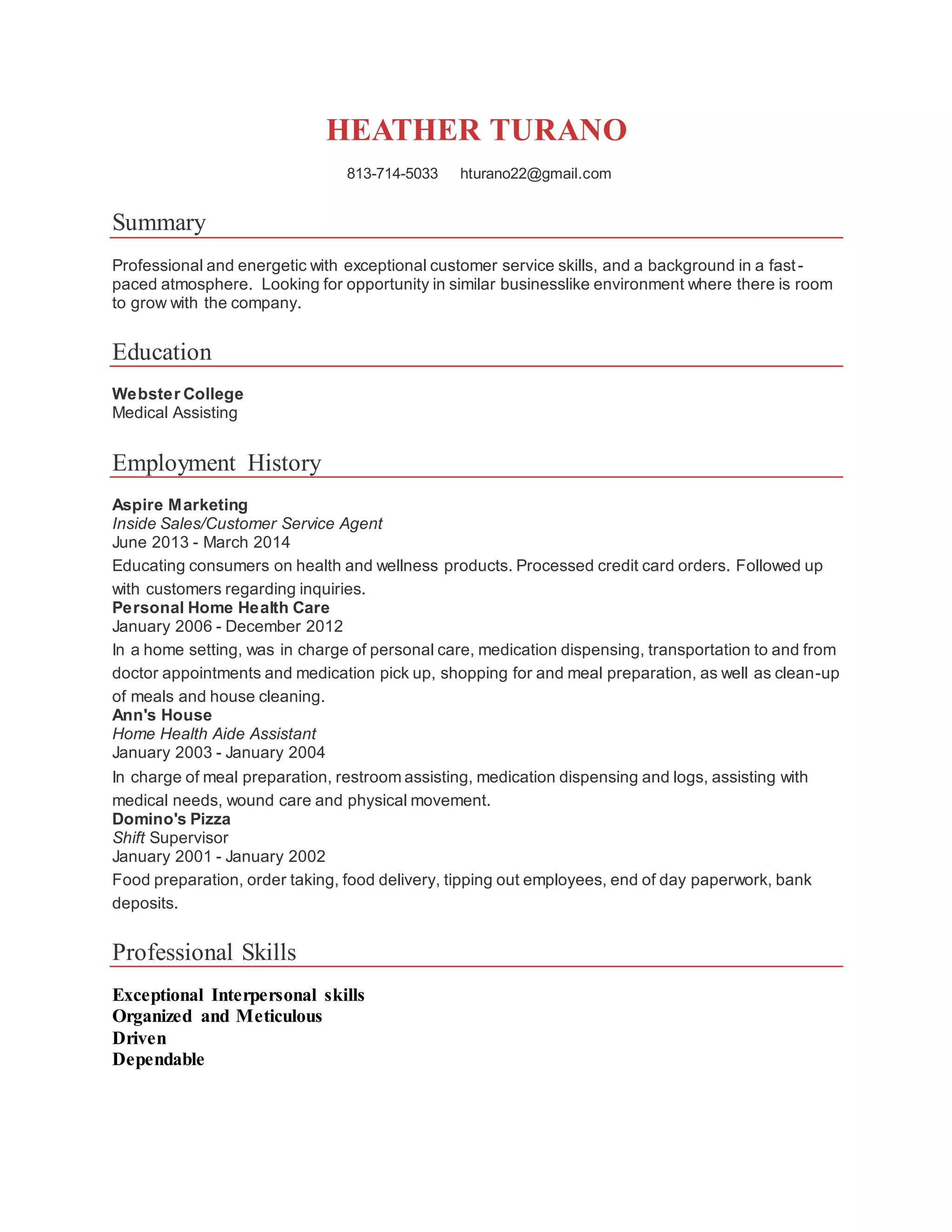Heather Turano Resume | PDF