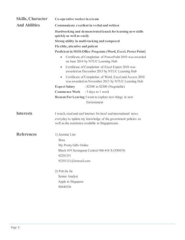 LEE WAN TENG RESUMES | DOCX