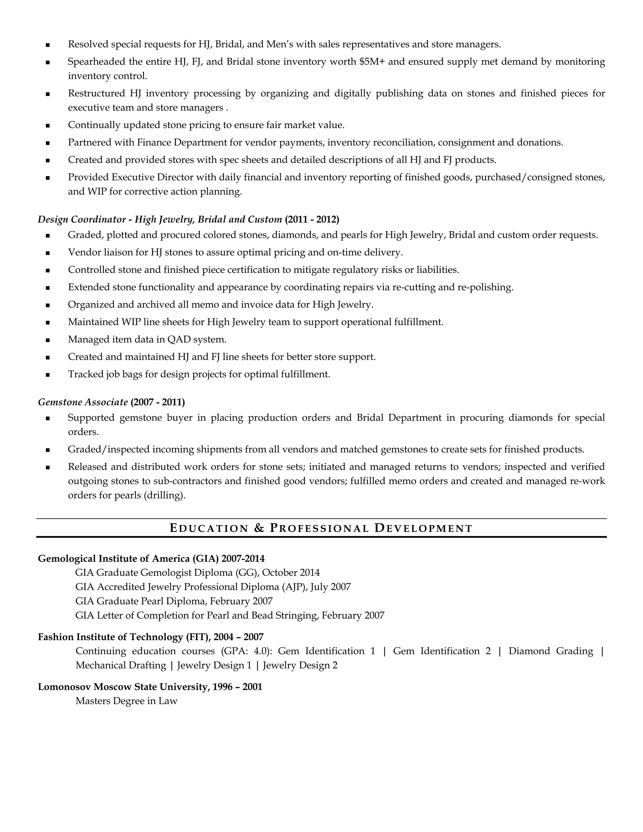 Alina Kaminskaya Resume | PDF