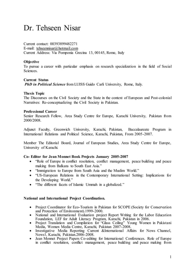 Dr.Tehseen Nisar Resume 20.03.16