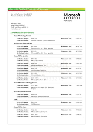 MS_Learning_Transcript Mathew Lenke.PDF