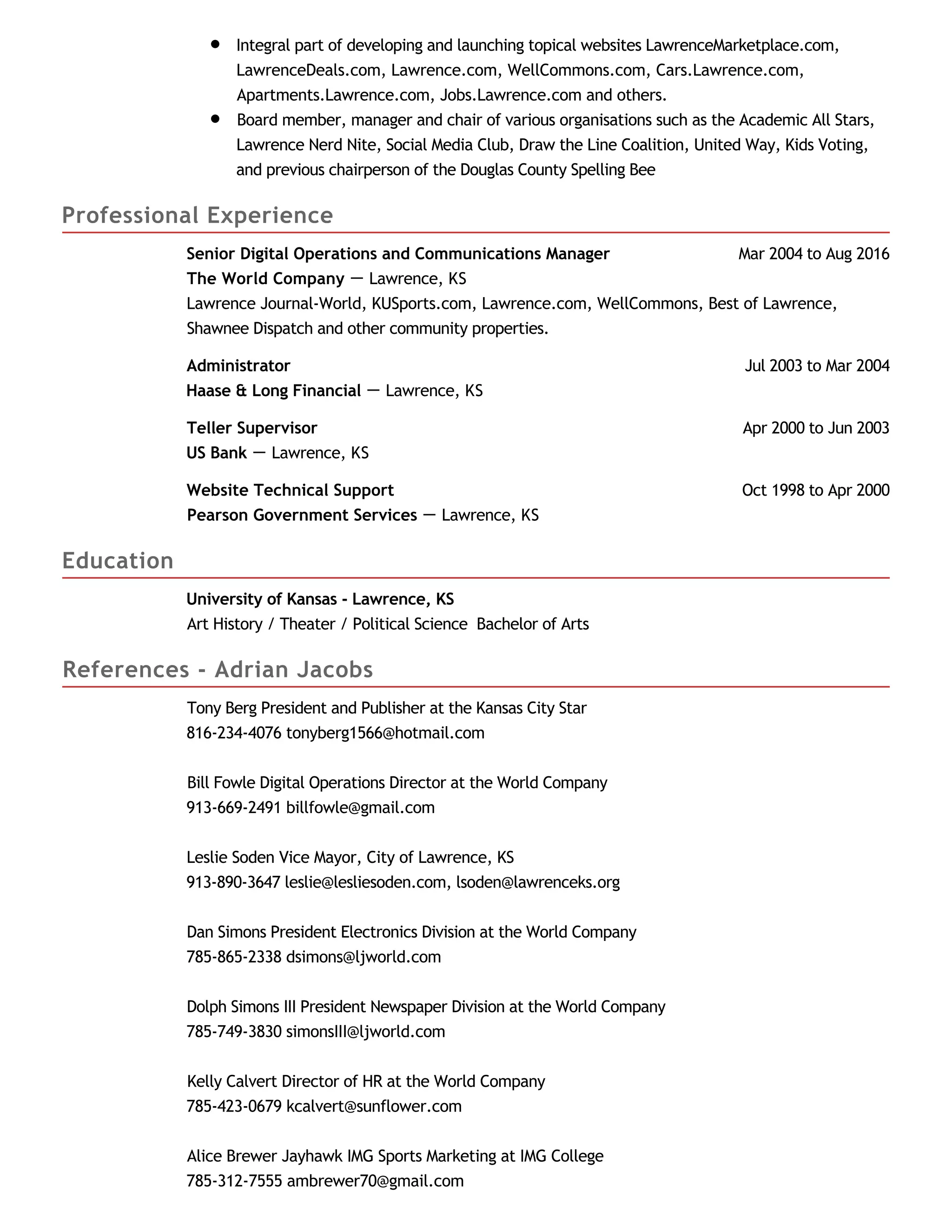 Adrian Jacobs Resume 2016 | PDF