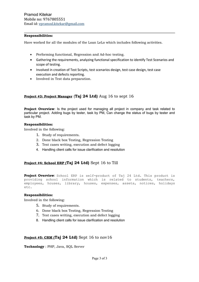 Pramod_CV_2.6 yrs exp | PDF