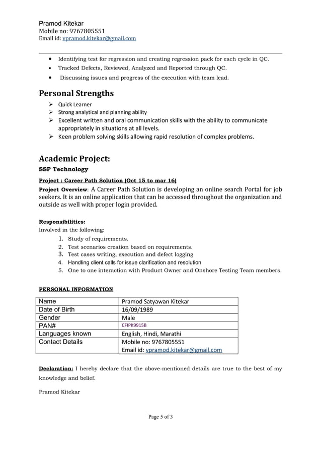 Pramod_CV_2.6 yrs exp | PDF