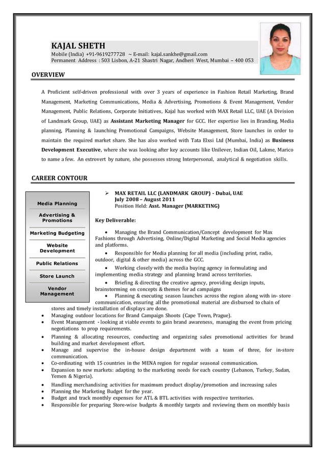 Curriculum Vitae-Kajal Sheth | PDF