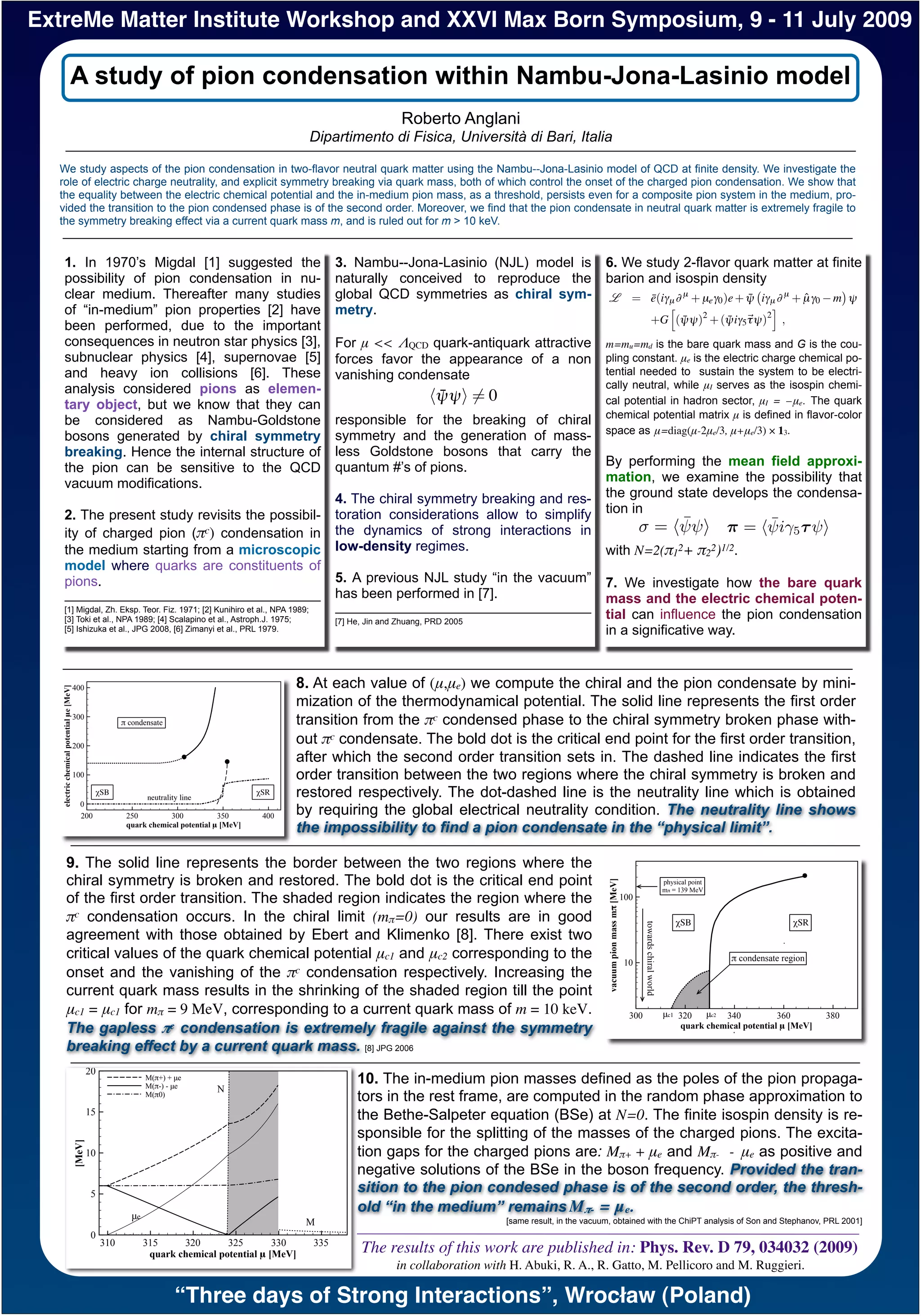 A study of pion condensation within NJL model (Wroclaw, 2009) | PDF | Chemistry | Science