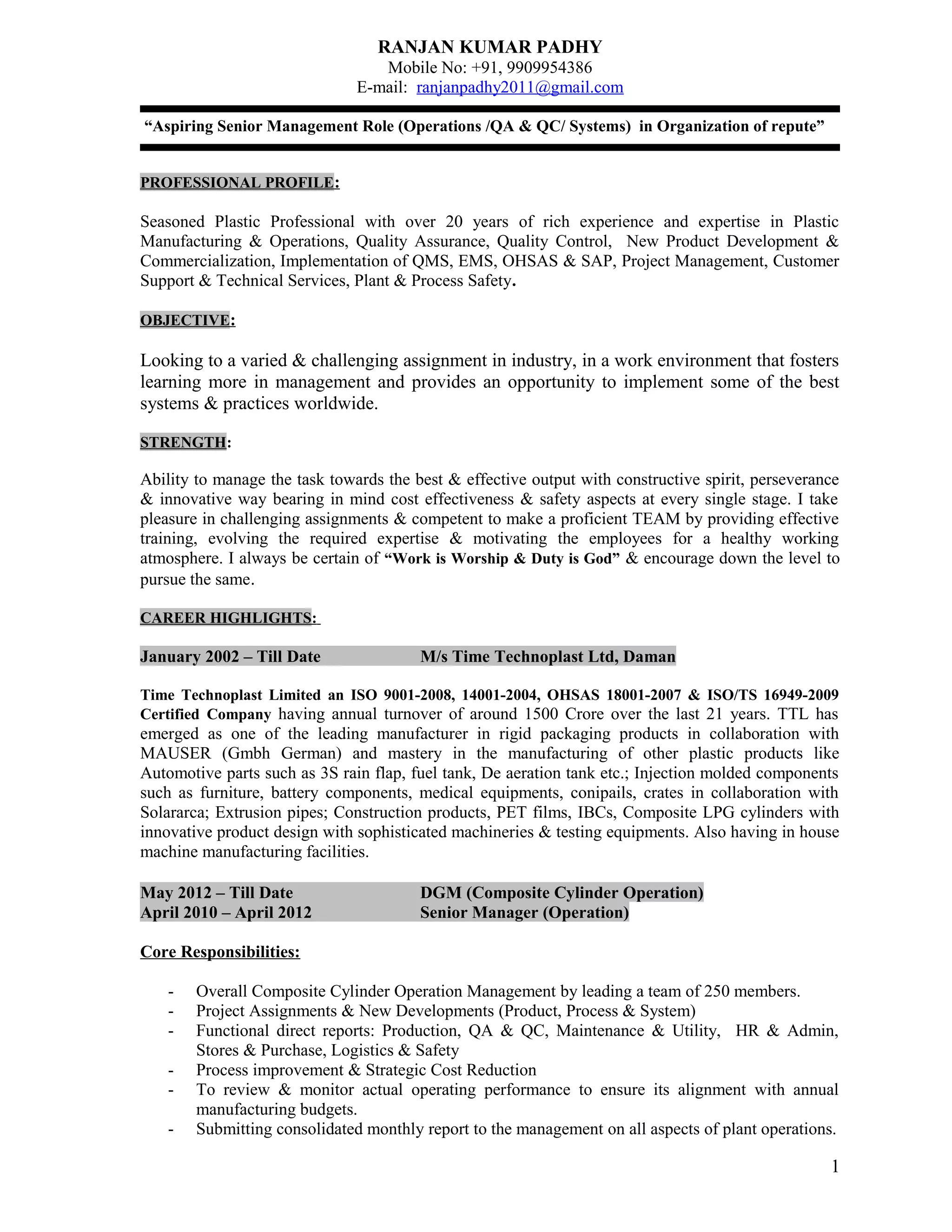 Professional Profile | PDF