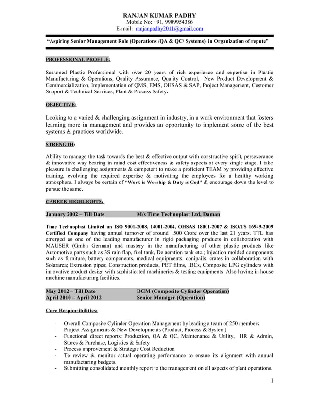 Professional Profile | DOC