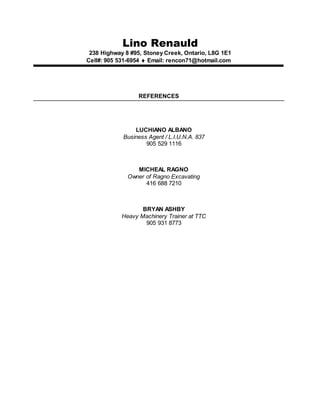 Lino Renaud -Construction ACZ & Machine Operator cover letter and ...