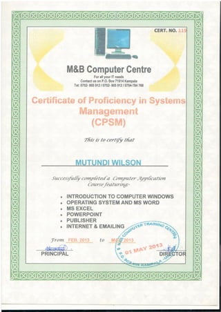 Computer Certificate | PDF