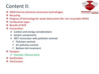 integrated green Technologies for MSW | PPT