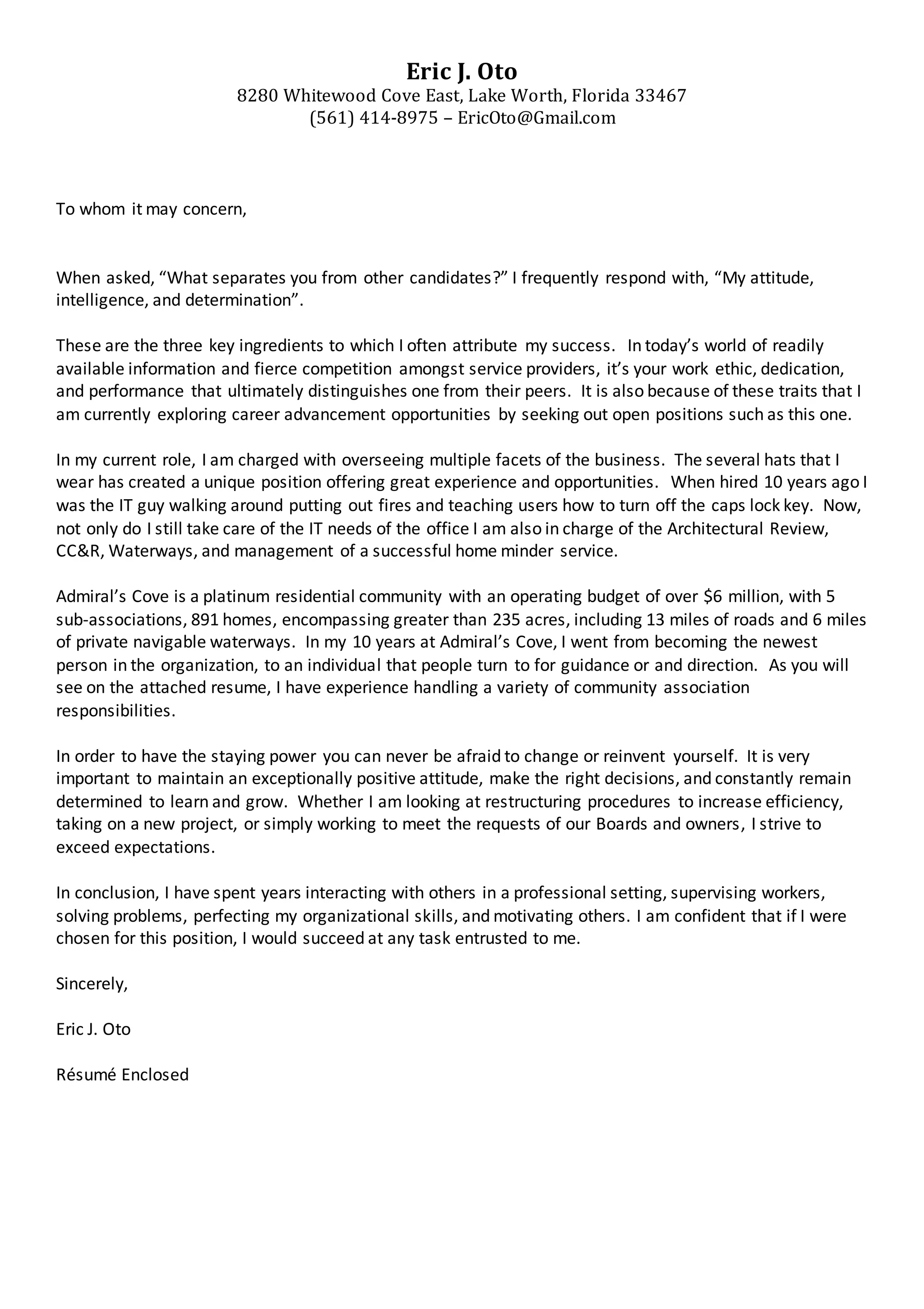 Oto, Eric Cover Letter | DOCX