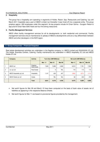 0 Sample Financial Due Diligence Report - VK | PDF