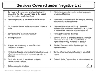 Service Tax - A paradigm shift - Negative List approach - Jan'13 | PPT