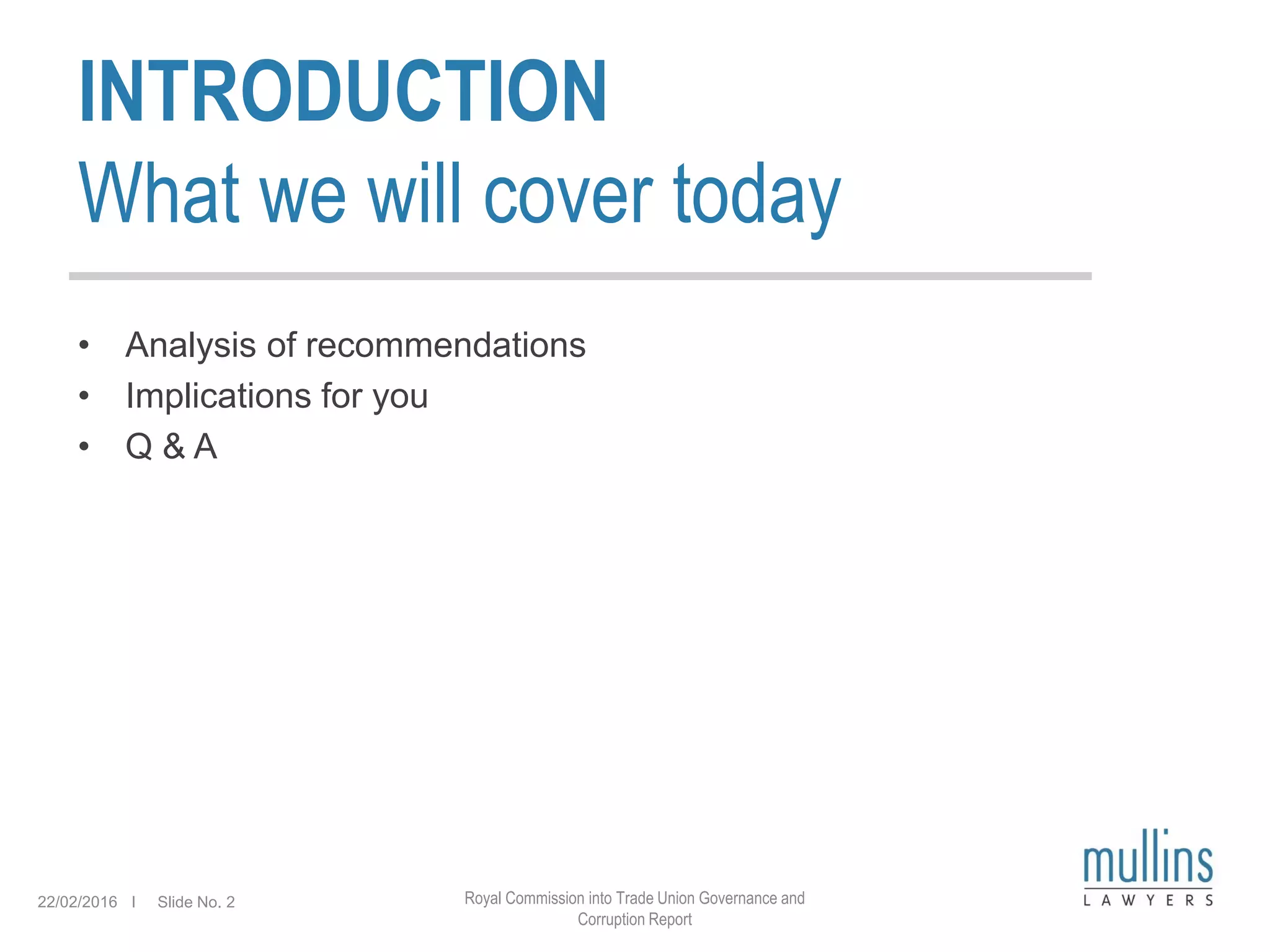 RWTA Qld Division Networking Breakfast - Alan Strain | PPT