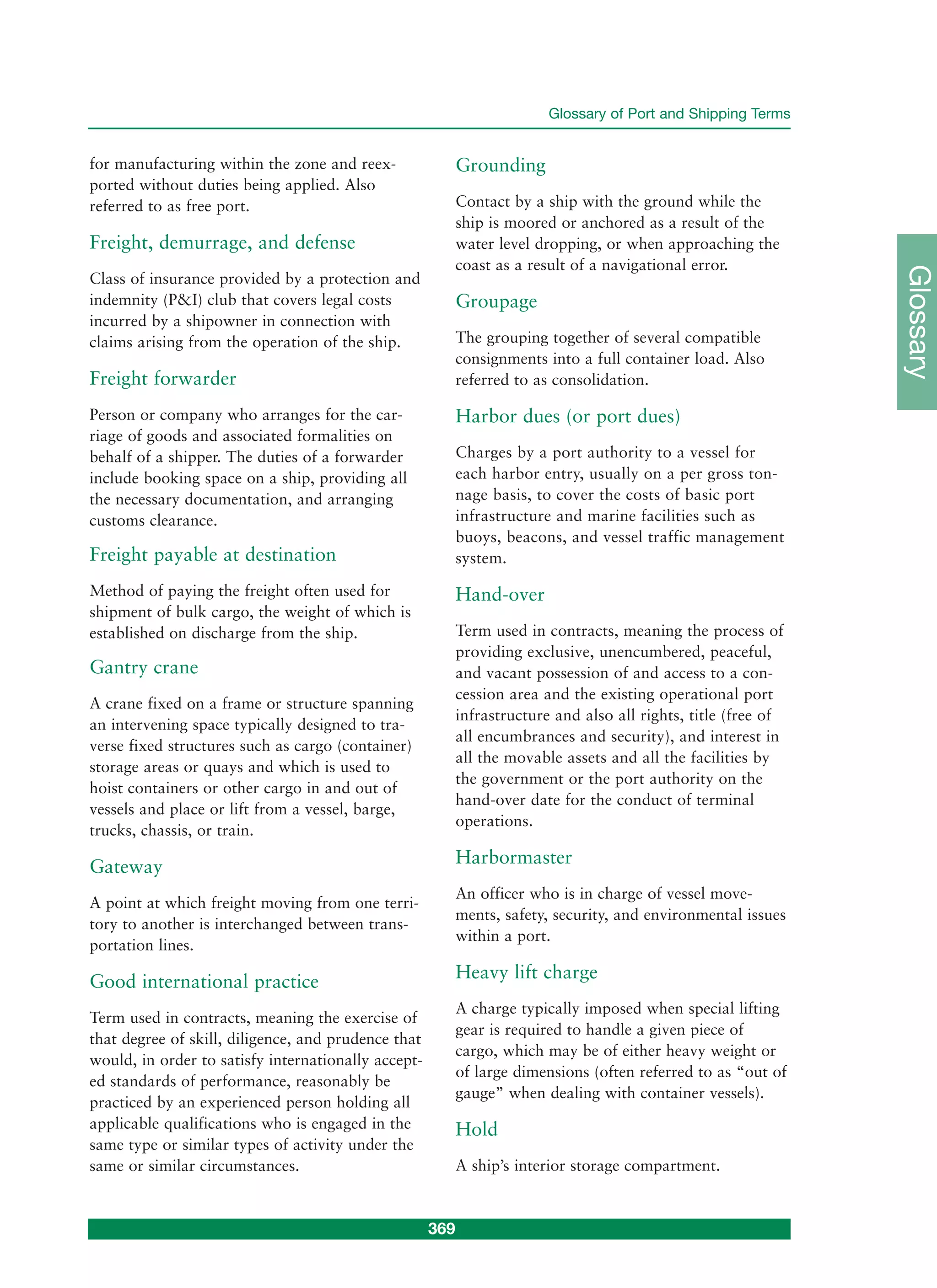 Glossary of Port and Shipping Terms | PDF