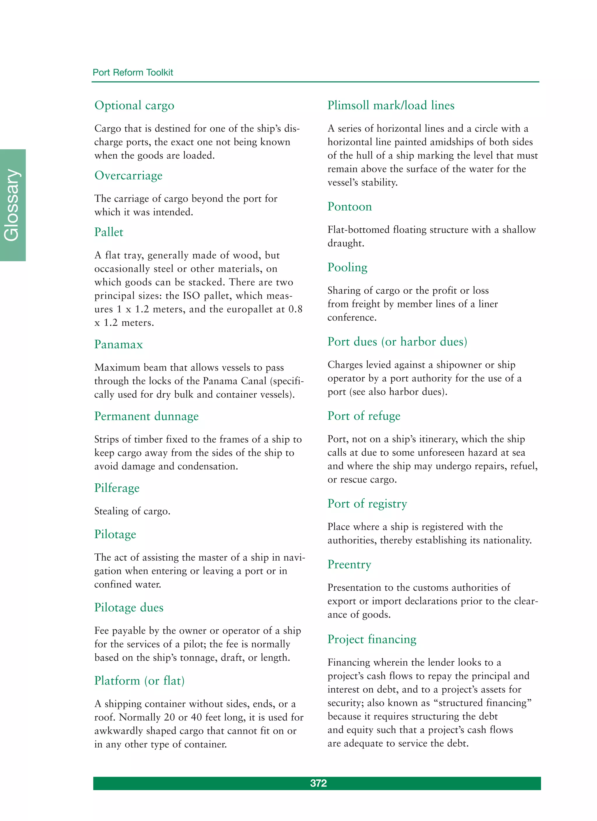 Glossary of Port and Shipping Terms | PDF