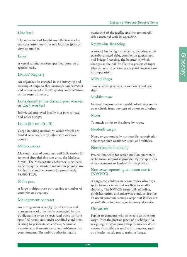 Glossary of Port and Shipping Terms | PDF | Cruises | Travel Type