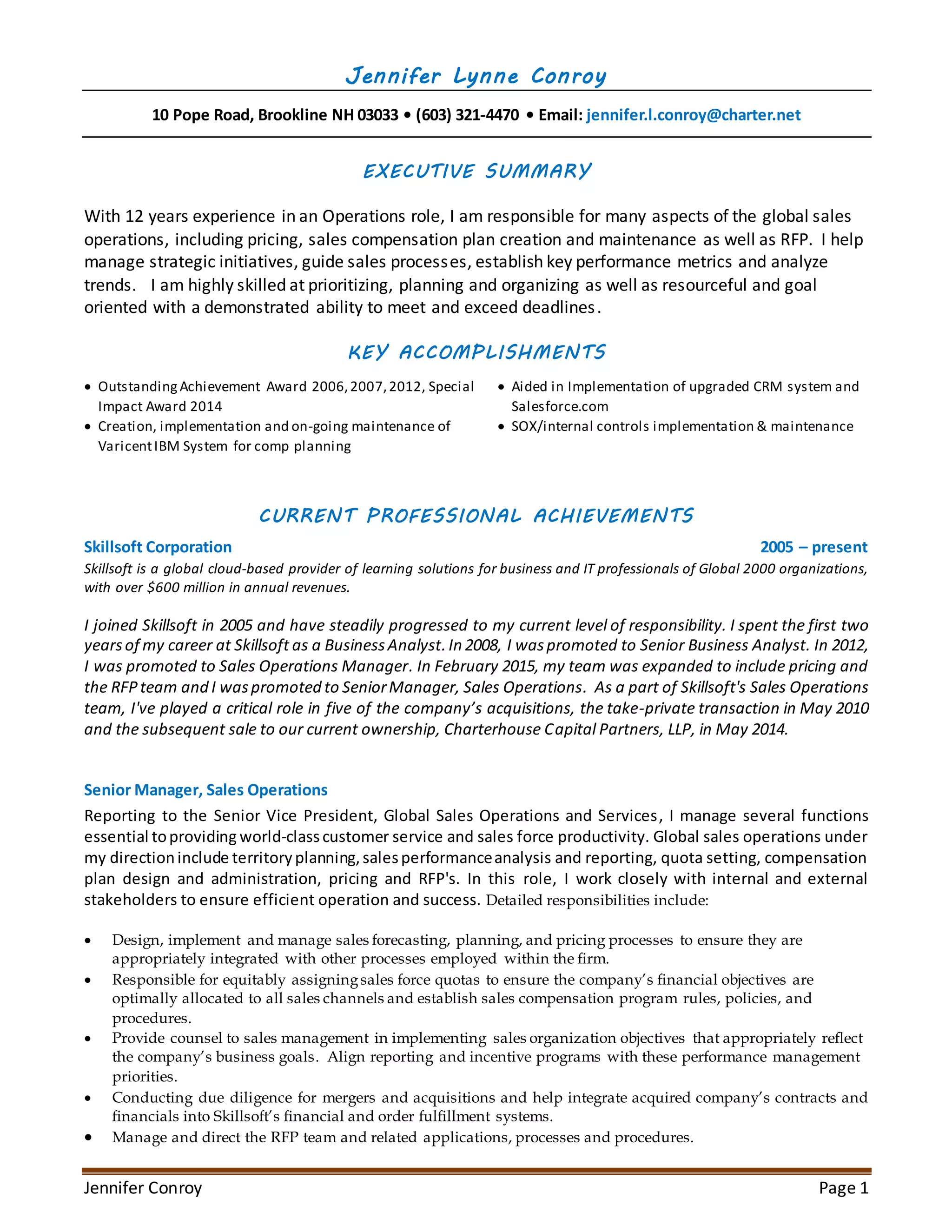 Resume Jennifer Conroy | DOCX