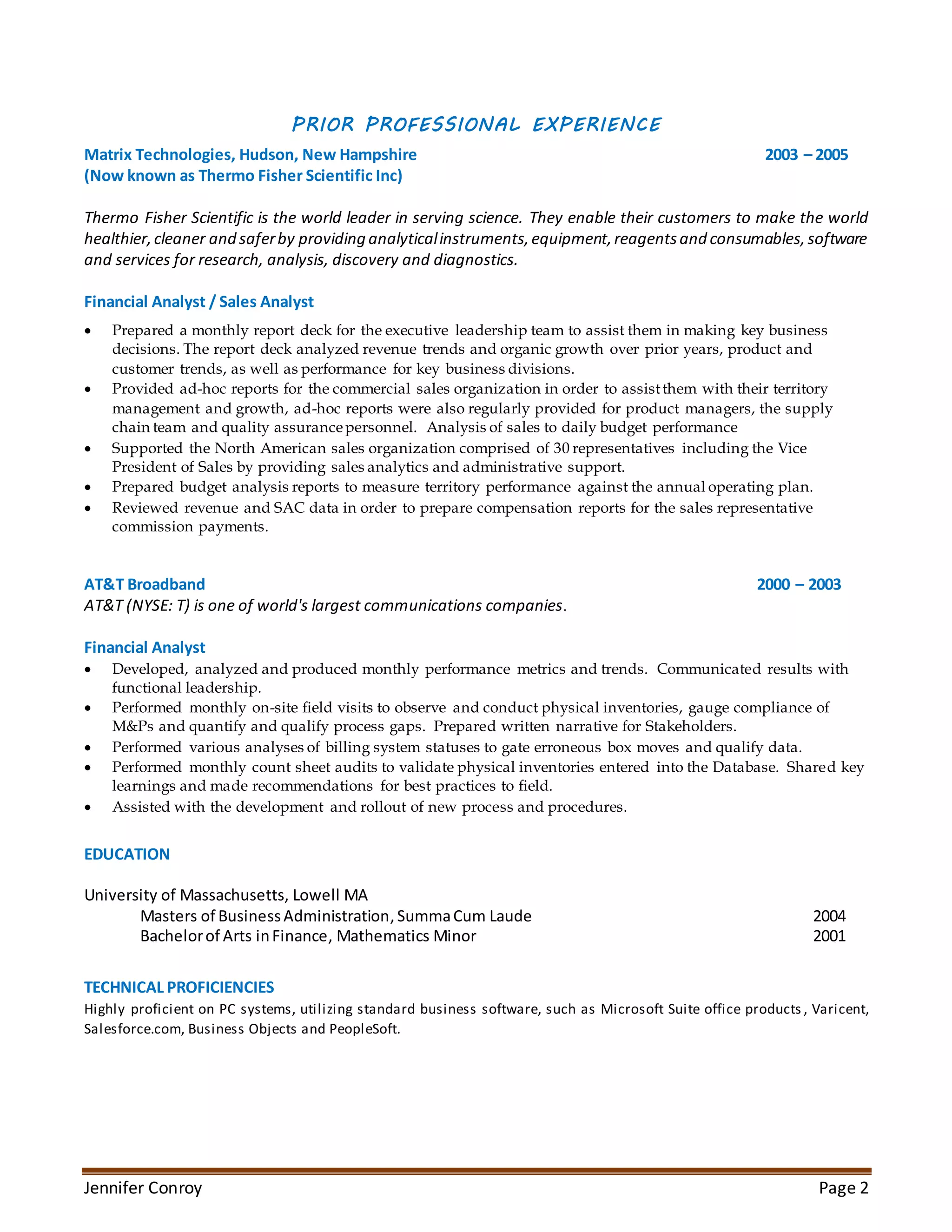 Resume Jennifer Conroy | DOCX