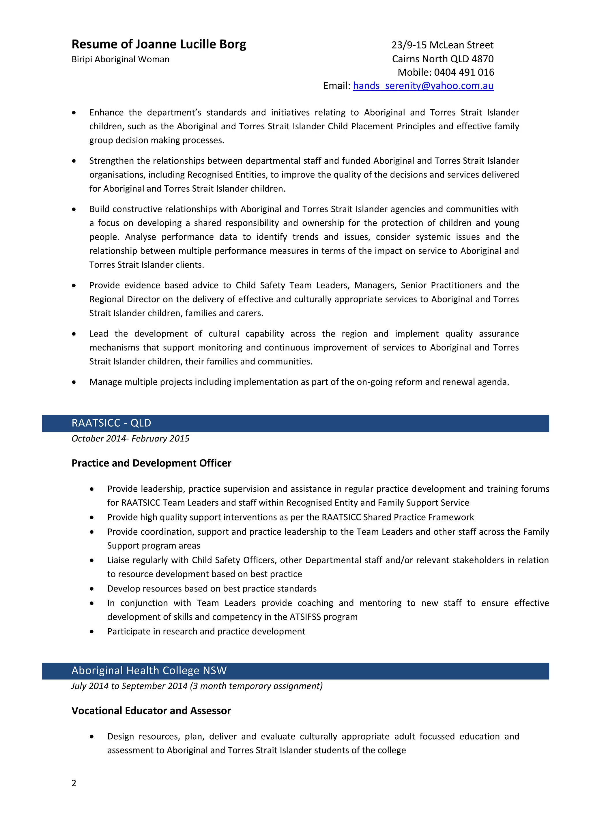 Resume of Joanne Lucille Borg | PDF