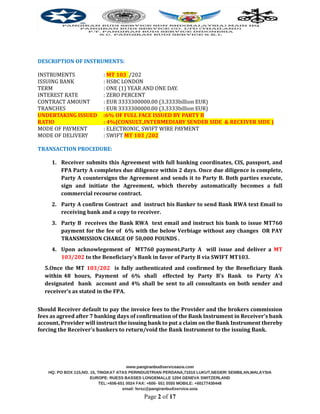 FINALISED 3.333 BILLION EURO CASH TRANSFER VIA MT103202 | PDF