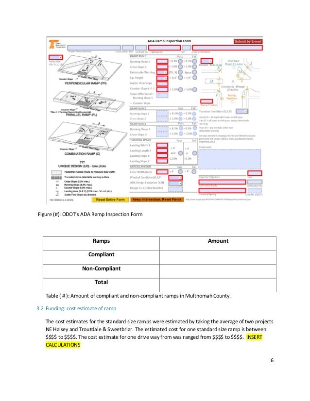 Odot Ada Ramp Inspection Form