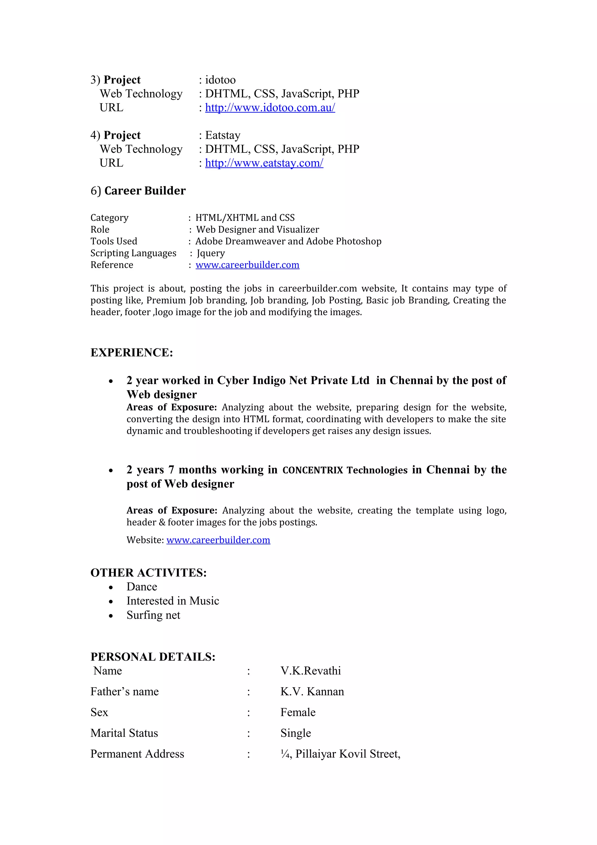 Revathi-2013 | DOC | Web Design and HTML | Internet