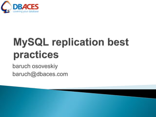MySQL replication best practices 105-232-931 | PPT