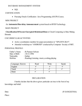 P.sangeetha Resume (1) | DOCX