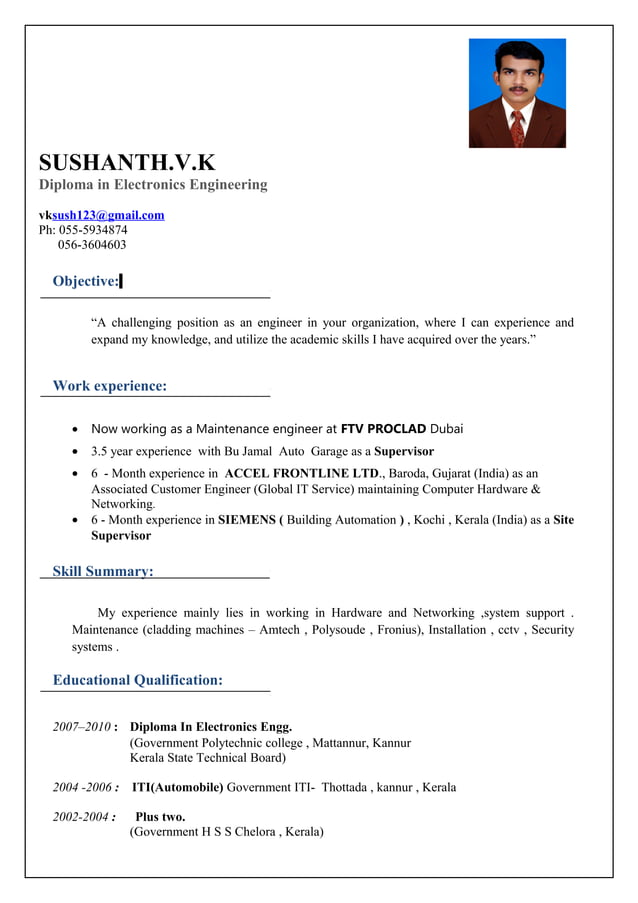 SUSHANTH cv | PDF