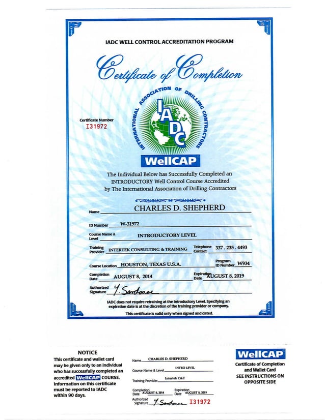 Well Control Certificate | PDF