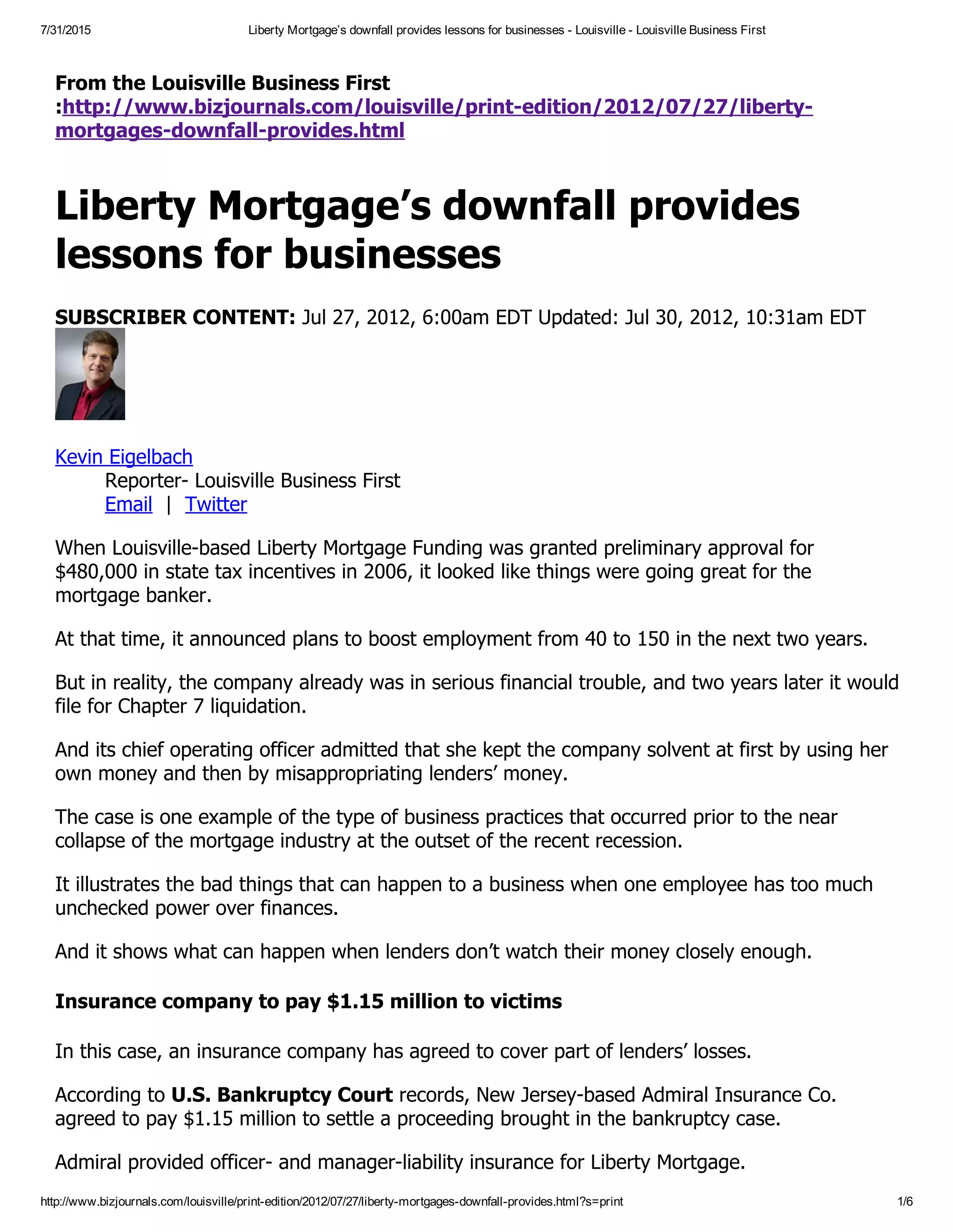 Business First - Liberty Mortgage | PDF