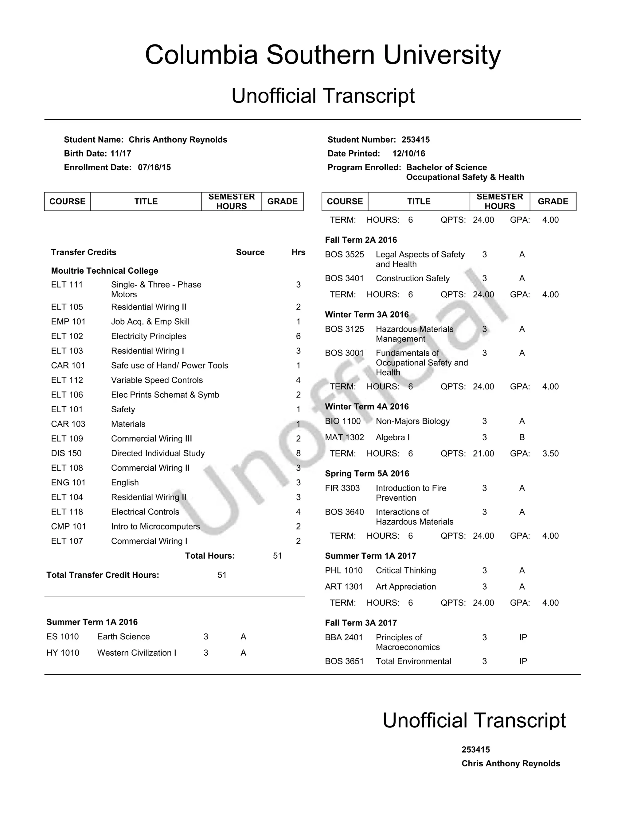 CSU Transcript 12-10-2016 | PDF