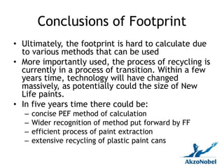Environmental Footprint report for recycled paint - AkzoNobel 2014 | PPTX