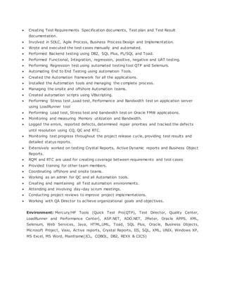 Rajasekar Resume QA | DOCX | Computer Software and Applications | Computing