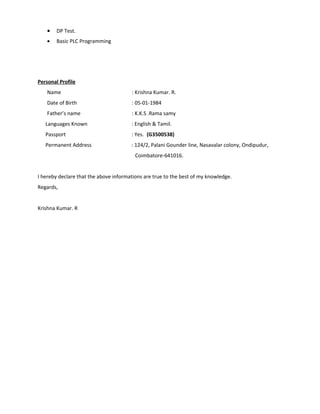 Krishna kumar Resume | PDF