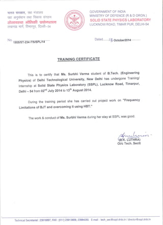 DRDO_Certificate | PDF