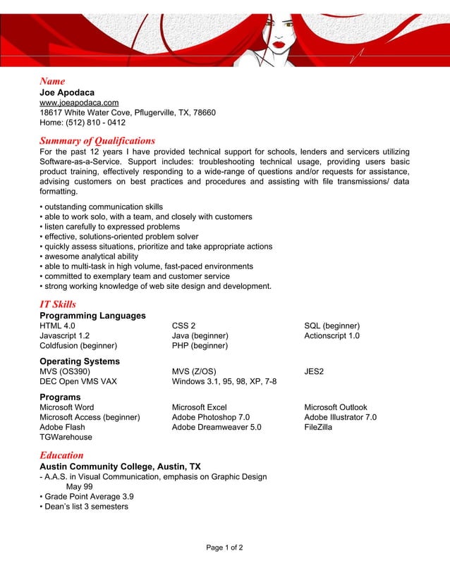 JoeApodacasResume | PDF