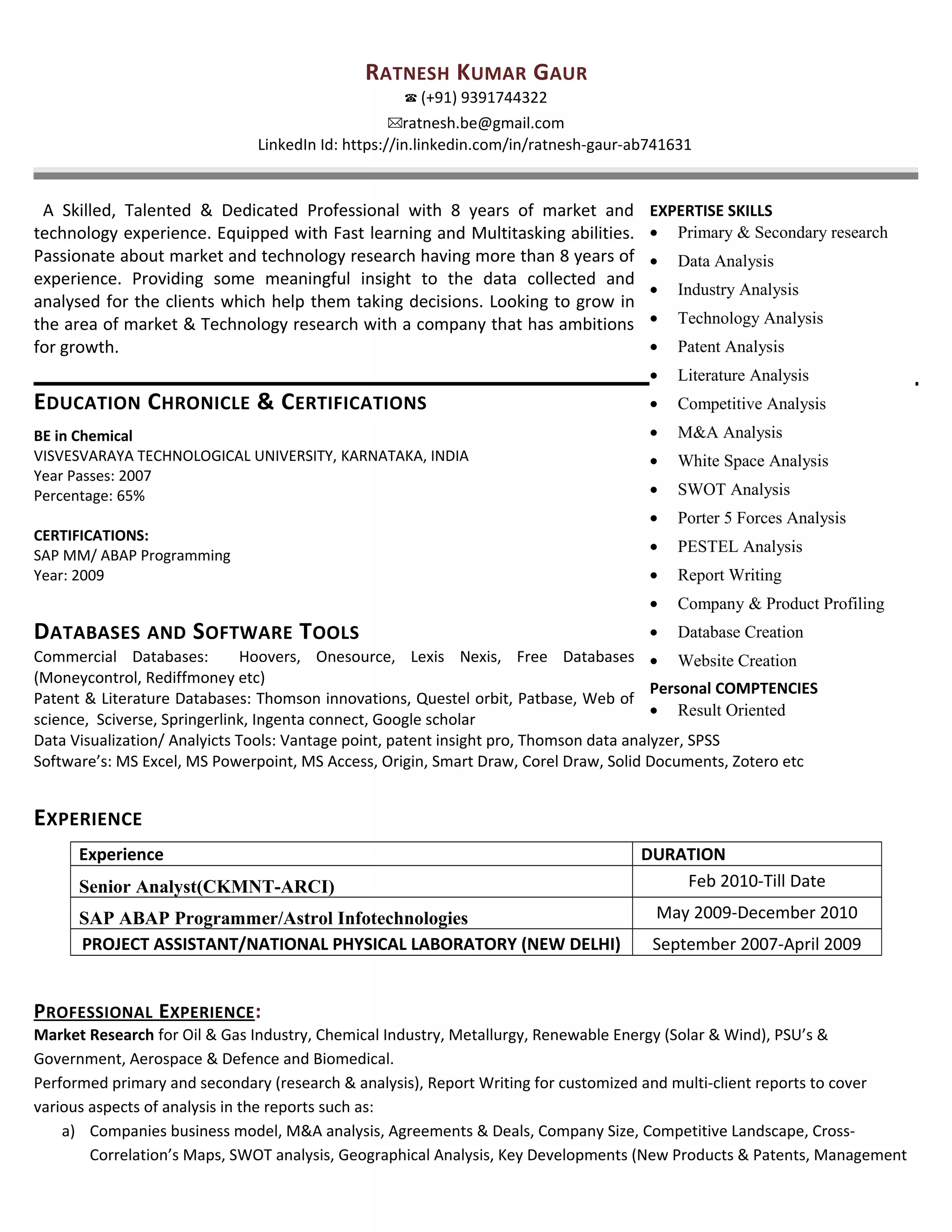 Ratnesh_Resume Kumar | DOC