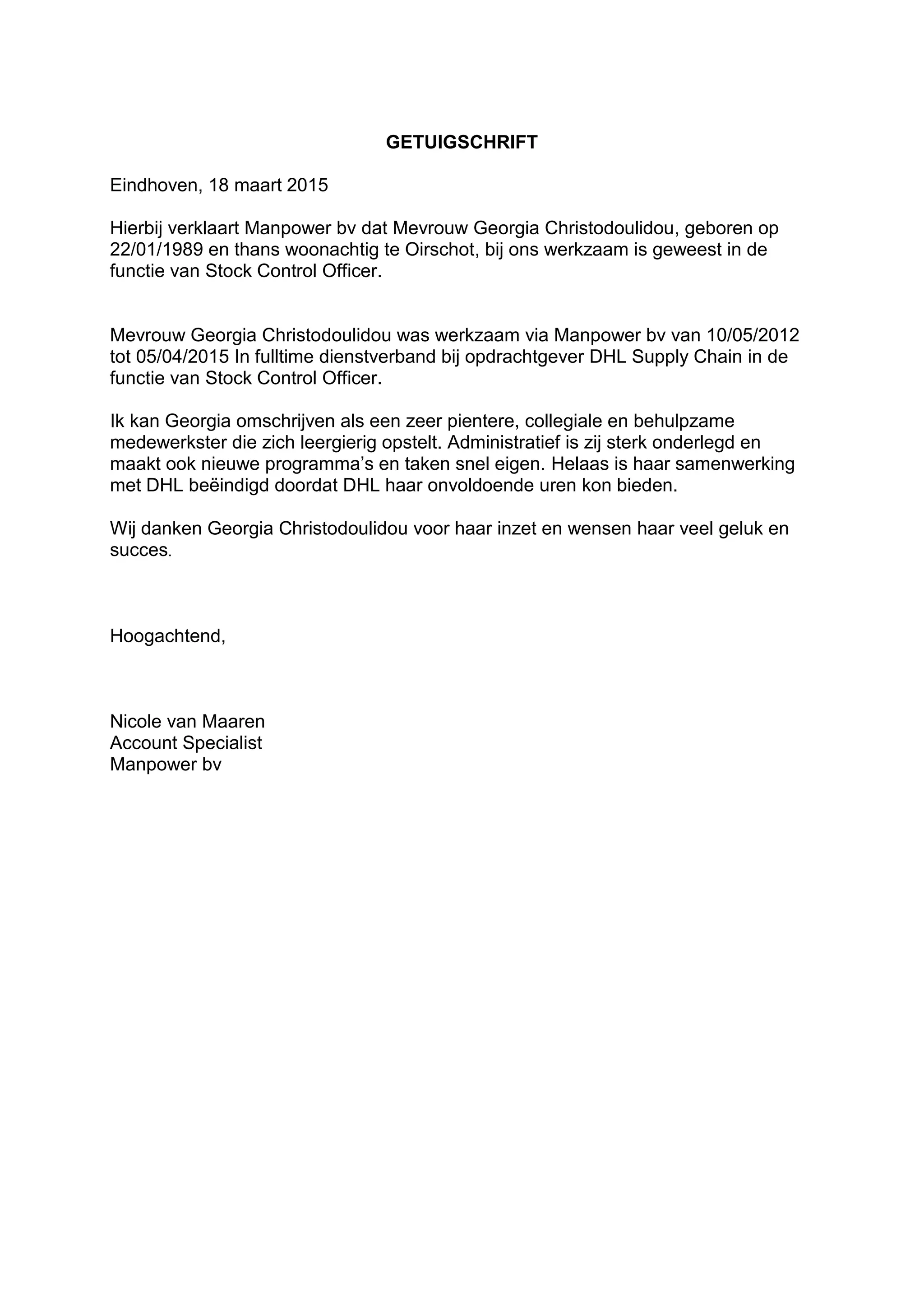 Getuigschrift Georgia Christodoulidou | PDF