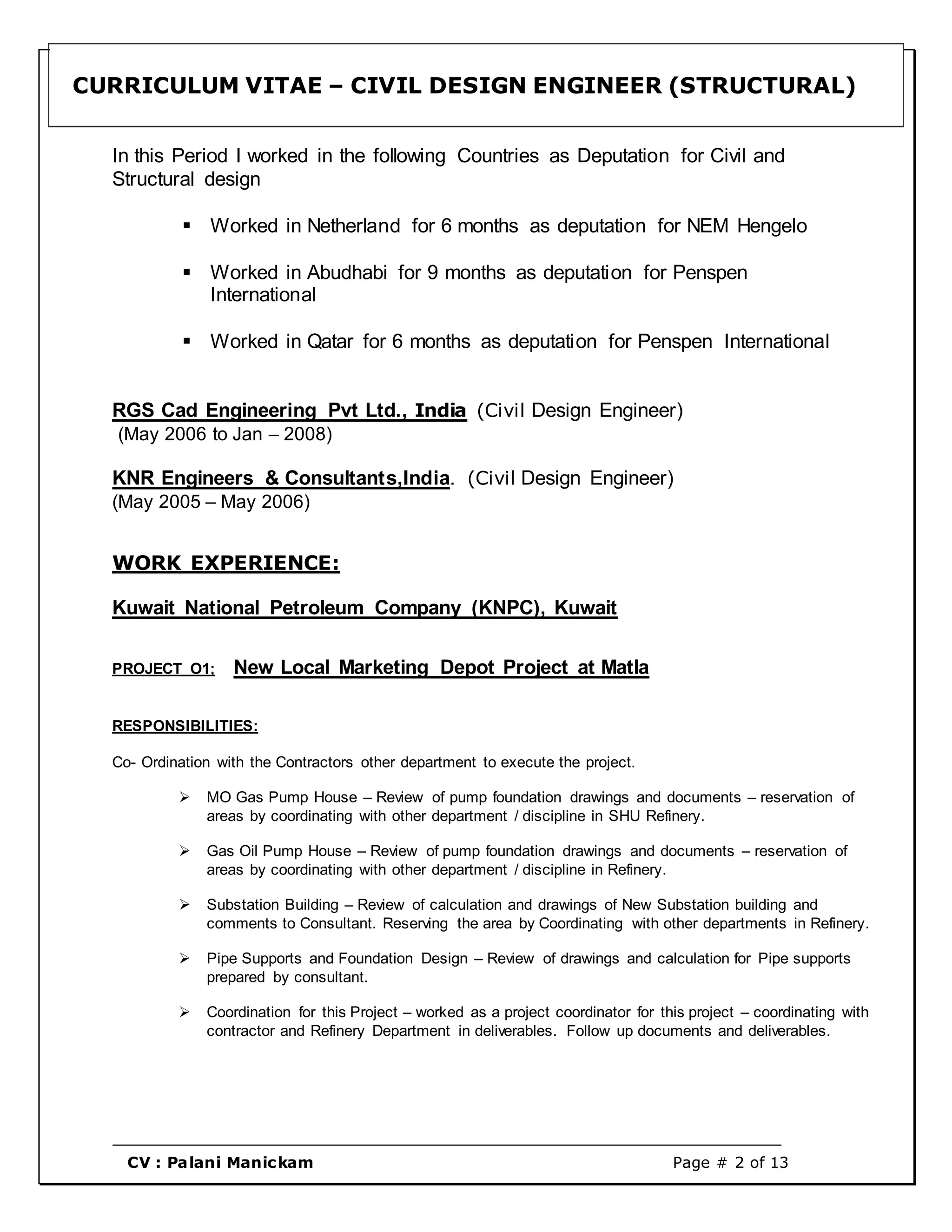 PALANI CIVIL & STRUCTURAL ENGINEER | DOCX