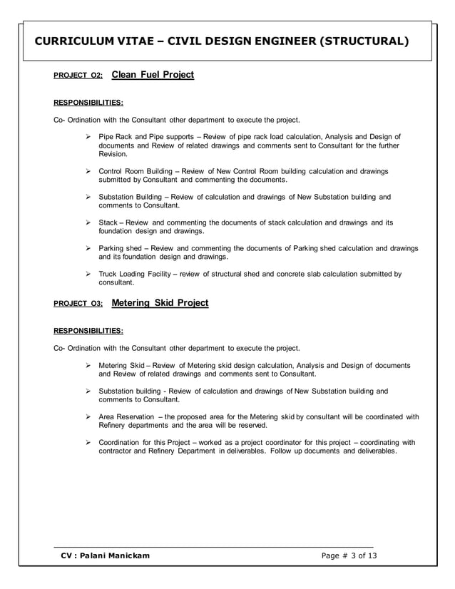 PALANI CIVIL & STRUCTURAL ENGINEER | DOCX