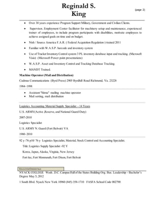 Reginald King Resume 2016 RK | DOCX
