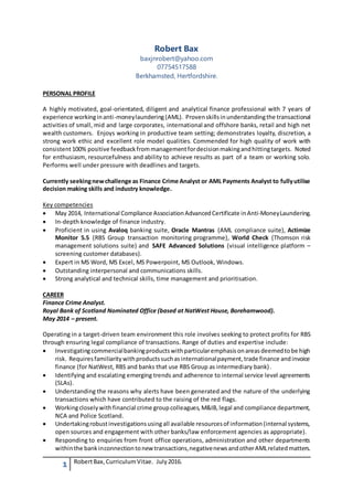 Robert Bax CV | PDF