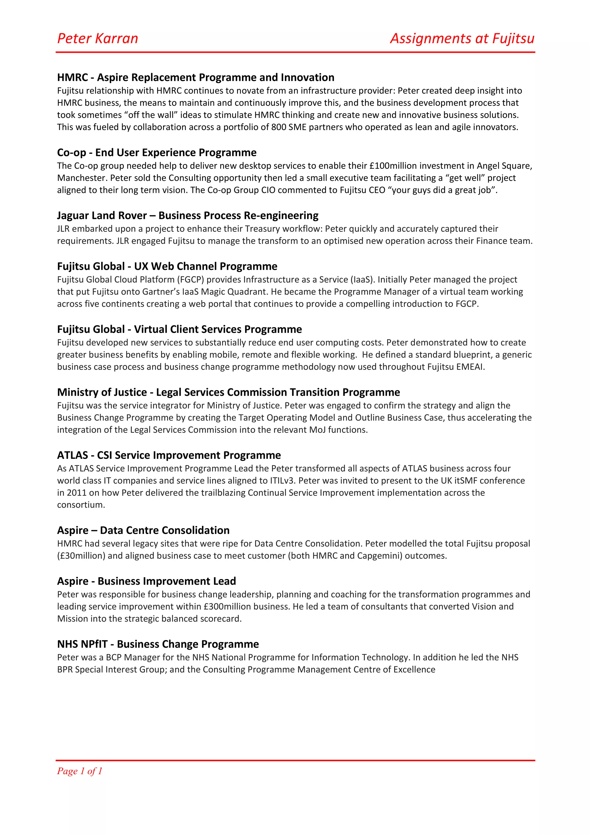 Assignments at Fujitsu | PDF